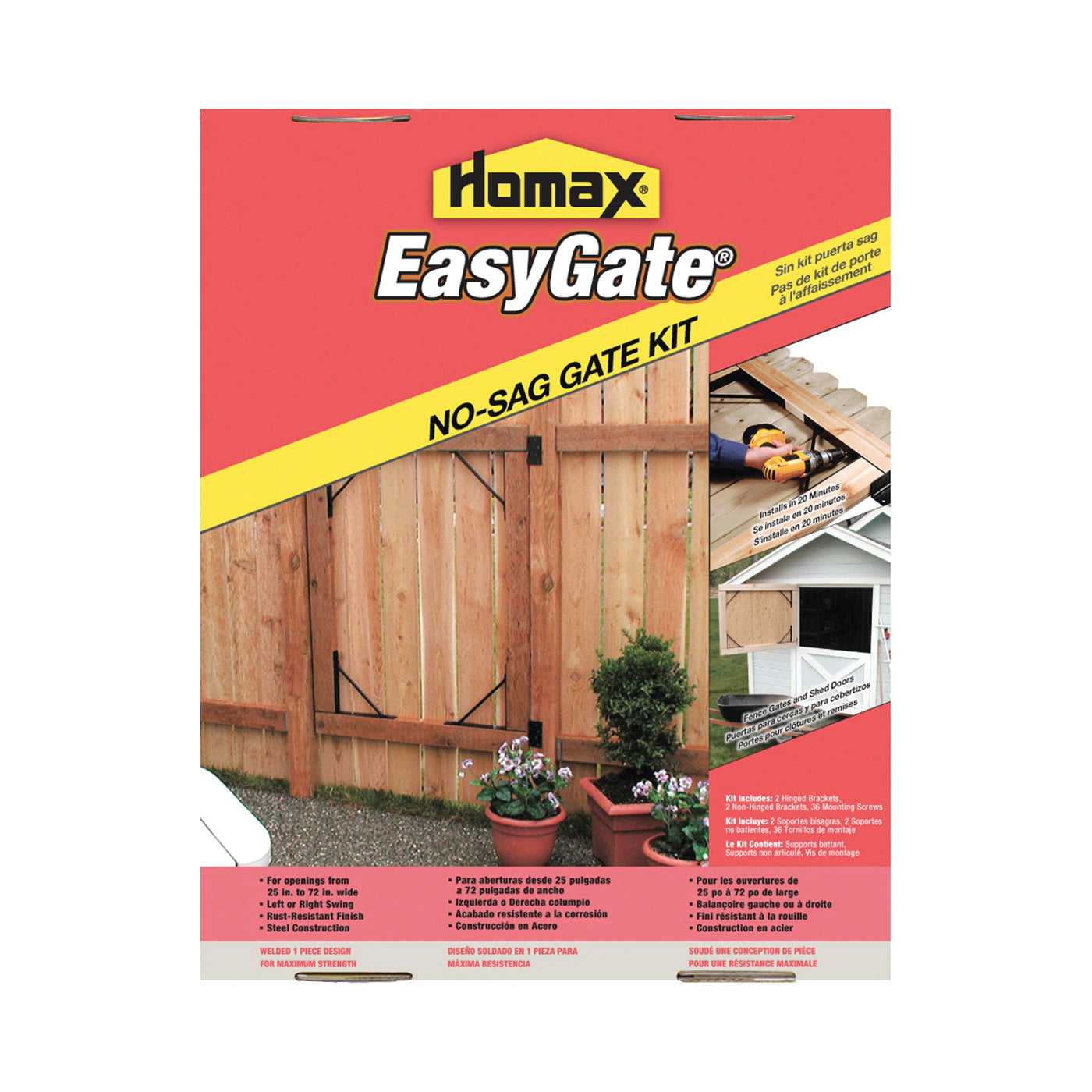 Homax Gate Kit Steel Black Powder-Coated For: Fence Driveway Corral Sh