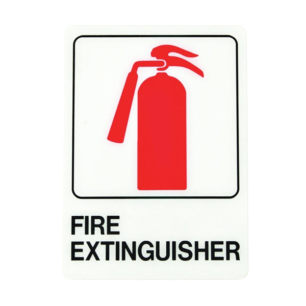 HY-KO Graphic Sign Fire Extinguisher Black Legend Plastic 5 in W x 7 i