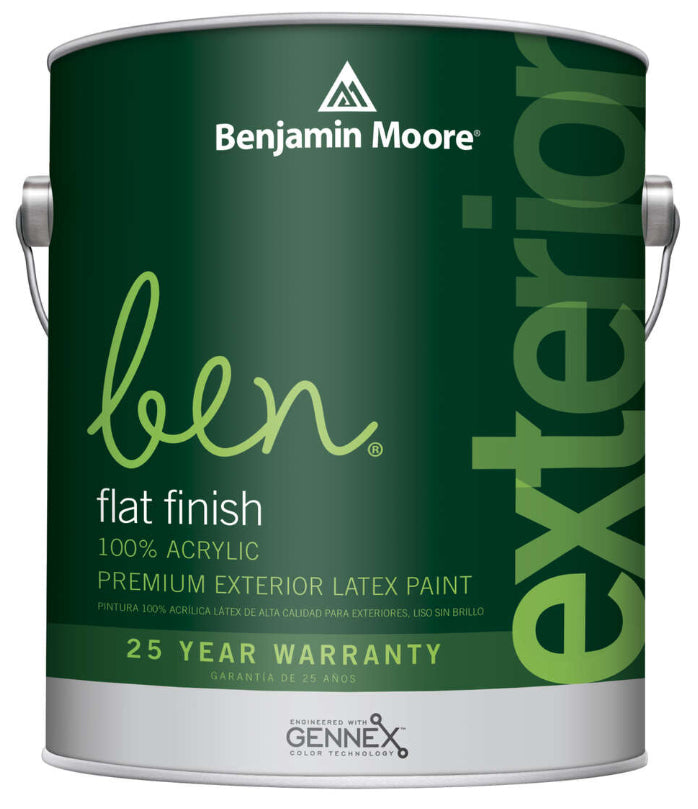 Benjamin Moore Exterior Paint Flat White 5 gal Base 1X